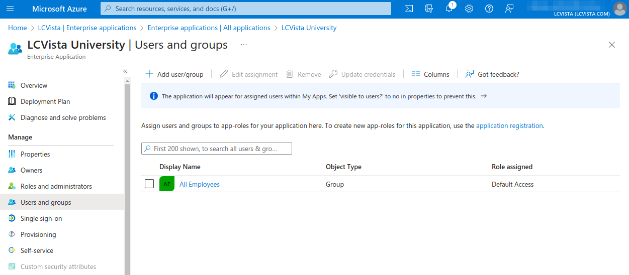 Azure Active Directory SSO Configuration